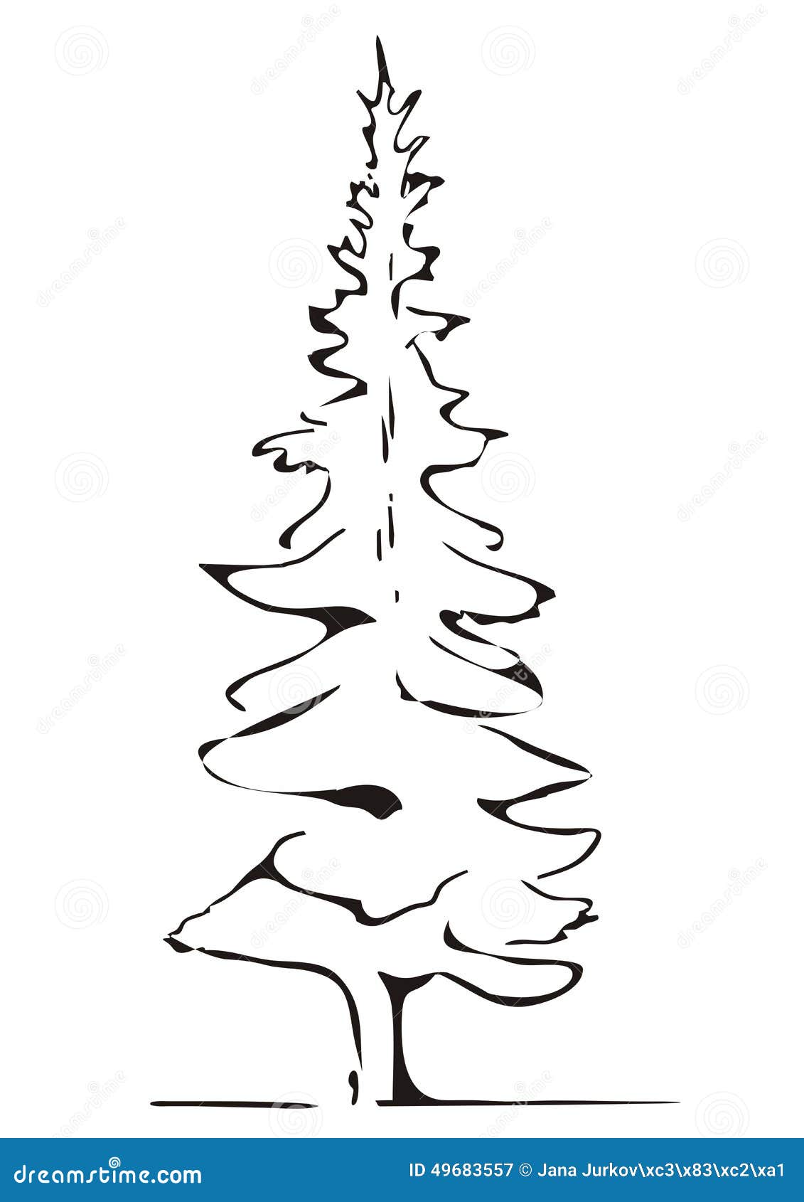 Boom, zwart-witte schets vector illustratie. Illustration of geïsoleerd ...