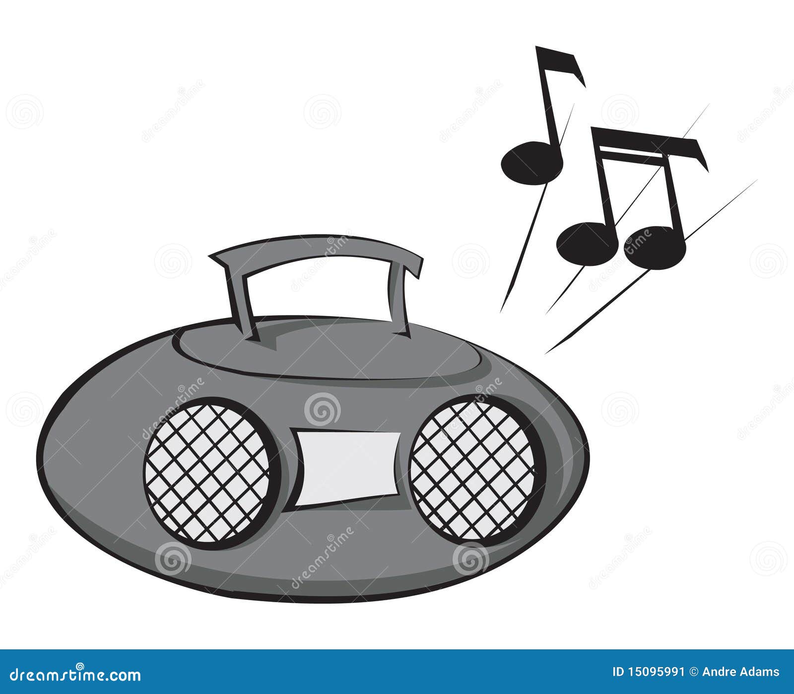 Boombox stock vector. Illustration of music, cartoon - 15095991