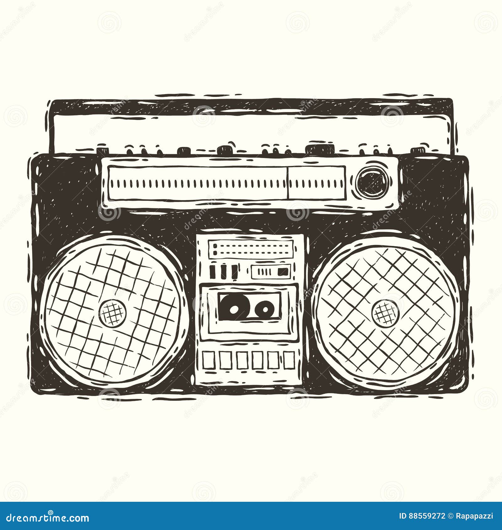 Boombox stock vector. Illustration of sound, technology - 88559272
