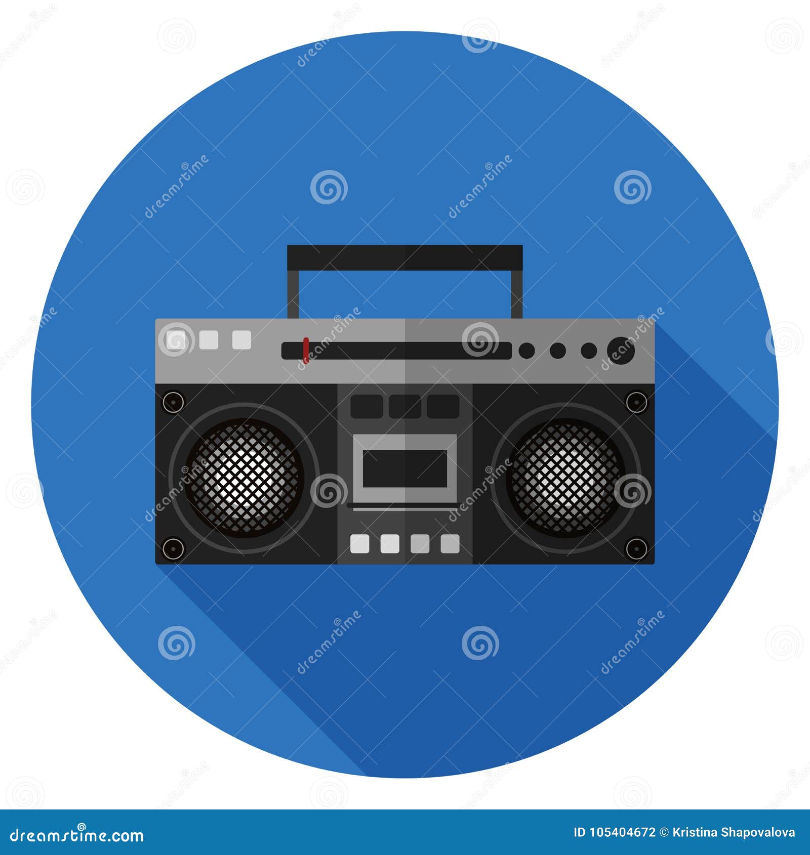 Boombox Icon With Yellow Background Vector Illustration | CartoonDealer ...