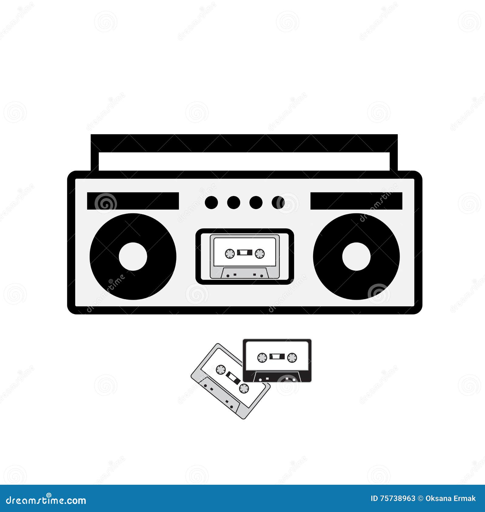 Boombox icon stock vector. Illustration of sound, speaker - 75738963