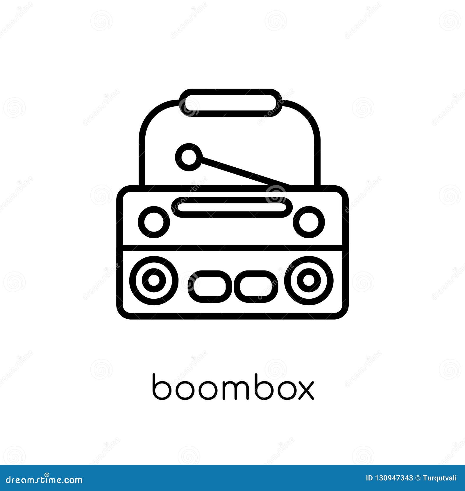 Boombox Icon. Trendy Modern Flat Linear Vector Boombox Icon on W Stock ... Boombox Icon. Trendy Modern Flat Linear Vector Boombox Icon on W Stock ...