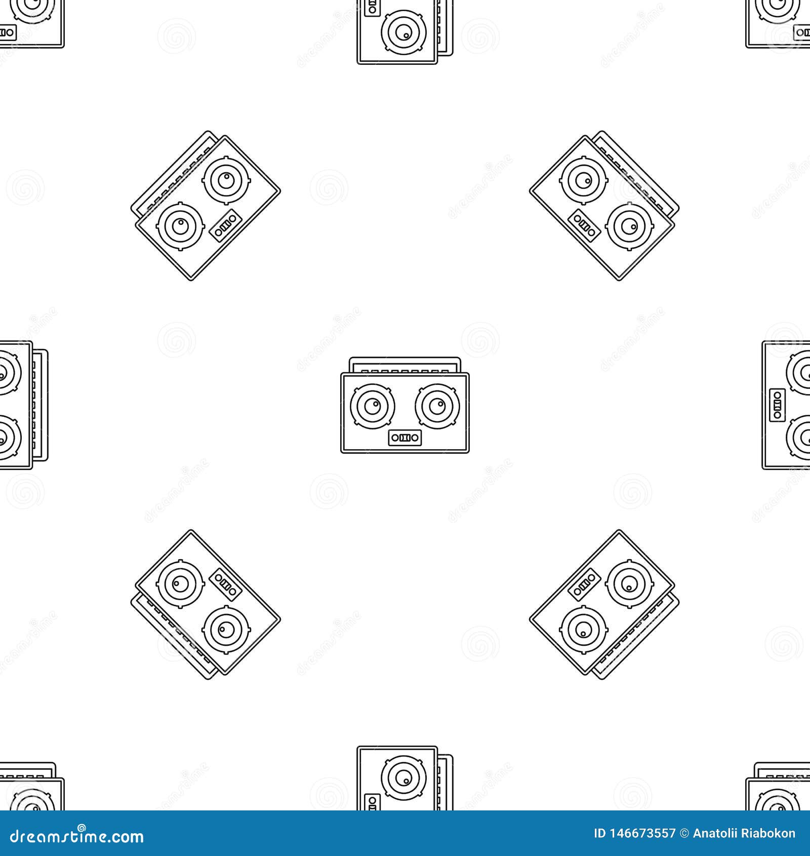 Boombox Pattern Seamless Vector Stock Vector - Illustration of classic ...