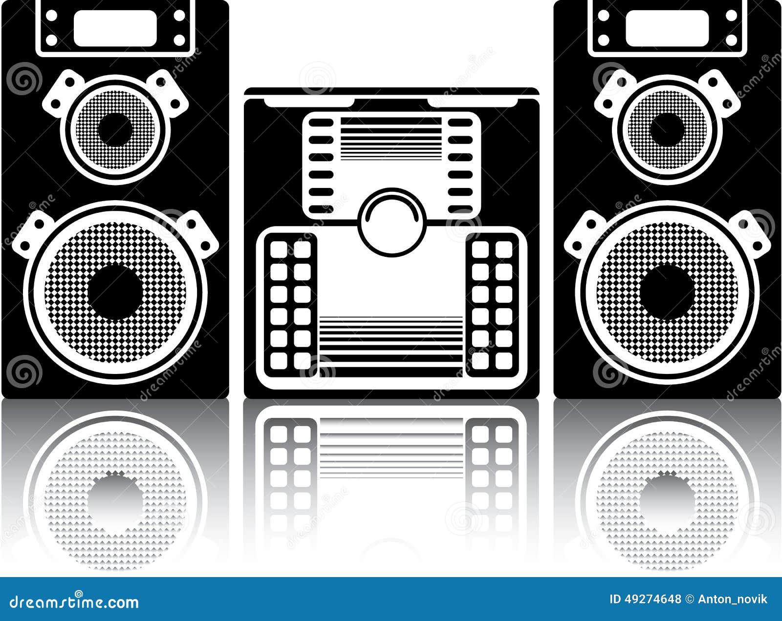 BoomBox Stereo stock vector. Illustration of acoustics - 49274648