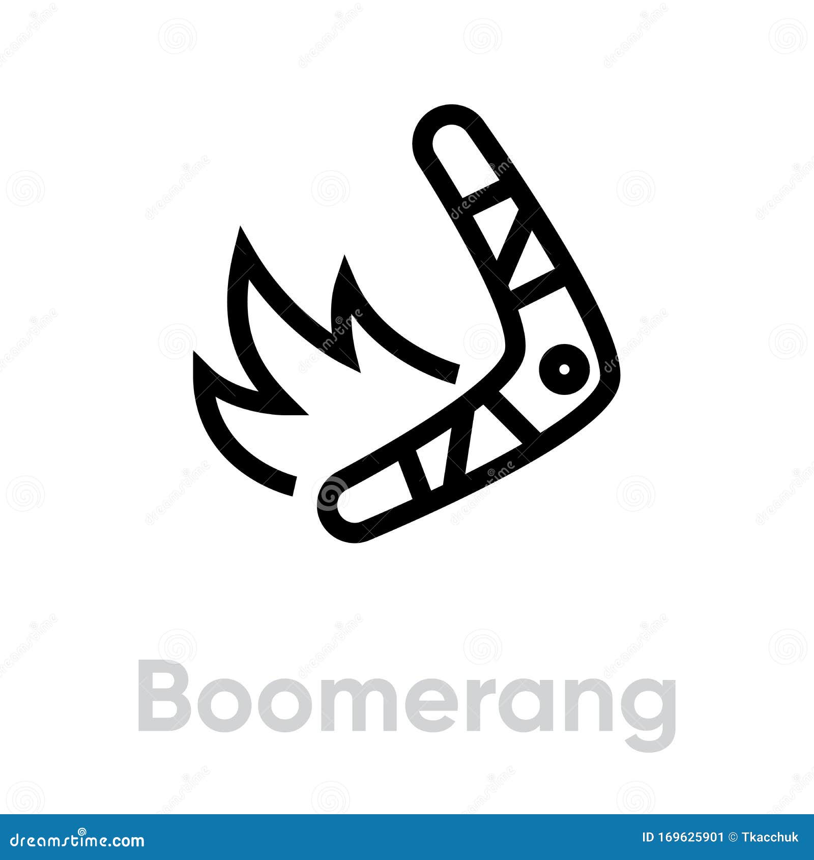 Boomerang on Fire Vector Icon. Editable Line Stock Vector ...