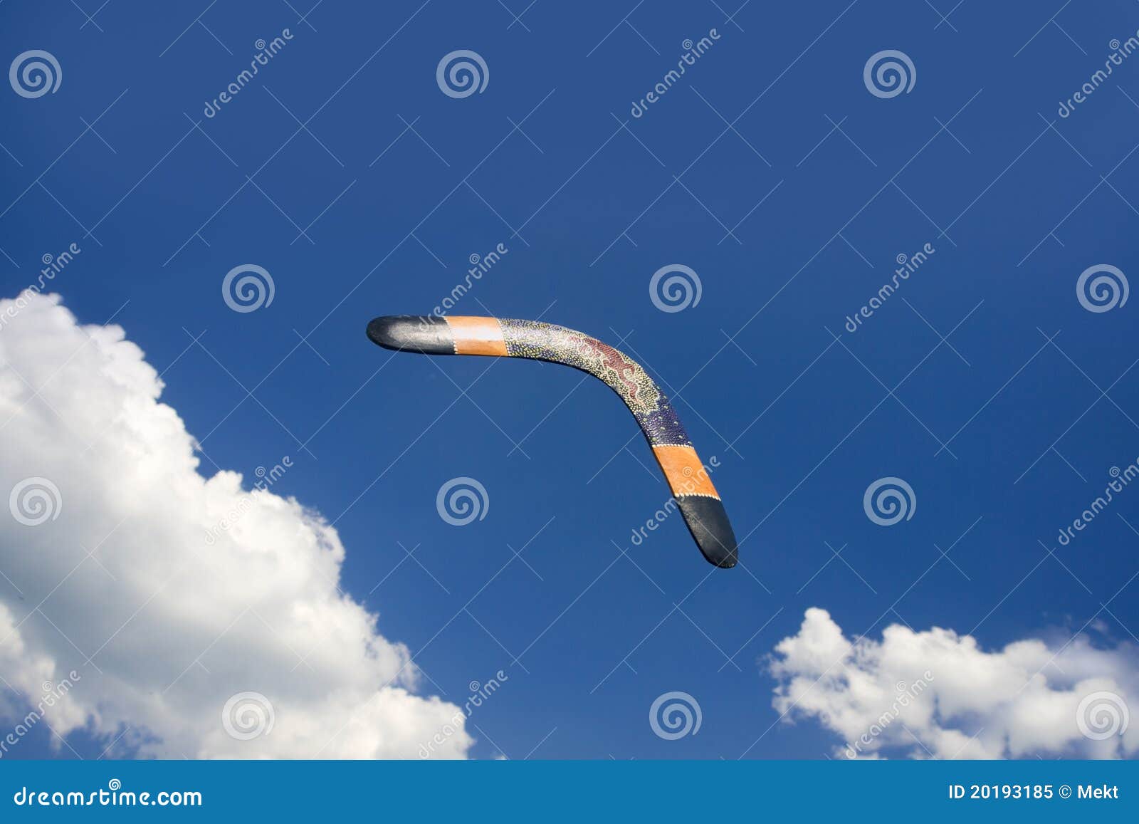 Boomerang in flight stock image. Image of curving, indigenous - 20193185
