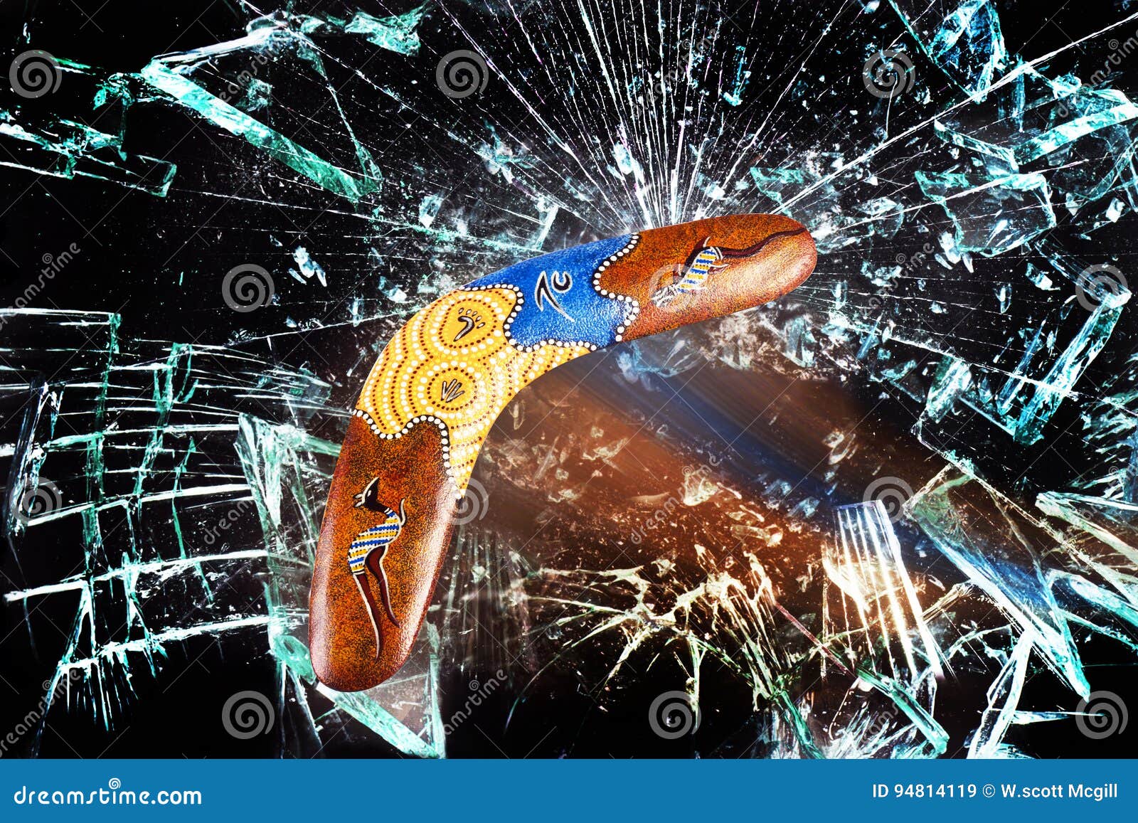 Boomerang flying fast. stock image. Image of aborigine - 94814119