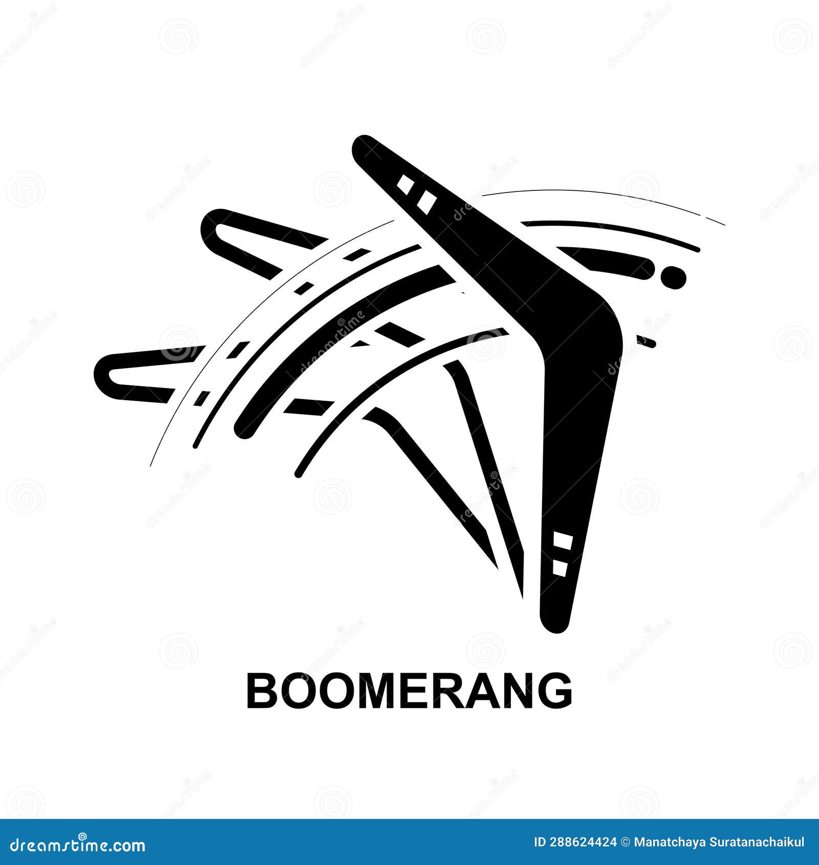 Boomerang Icon Isolated on Background Stock Illustration - Illustration ...