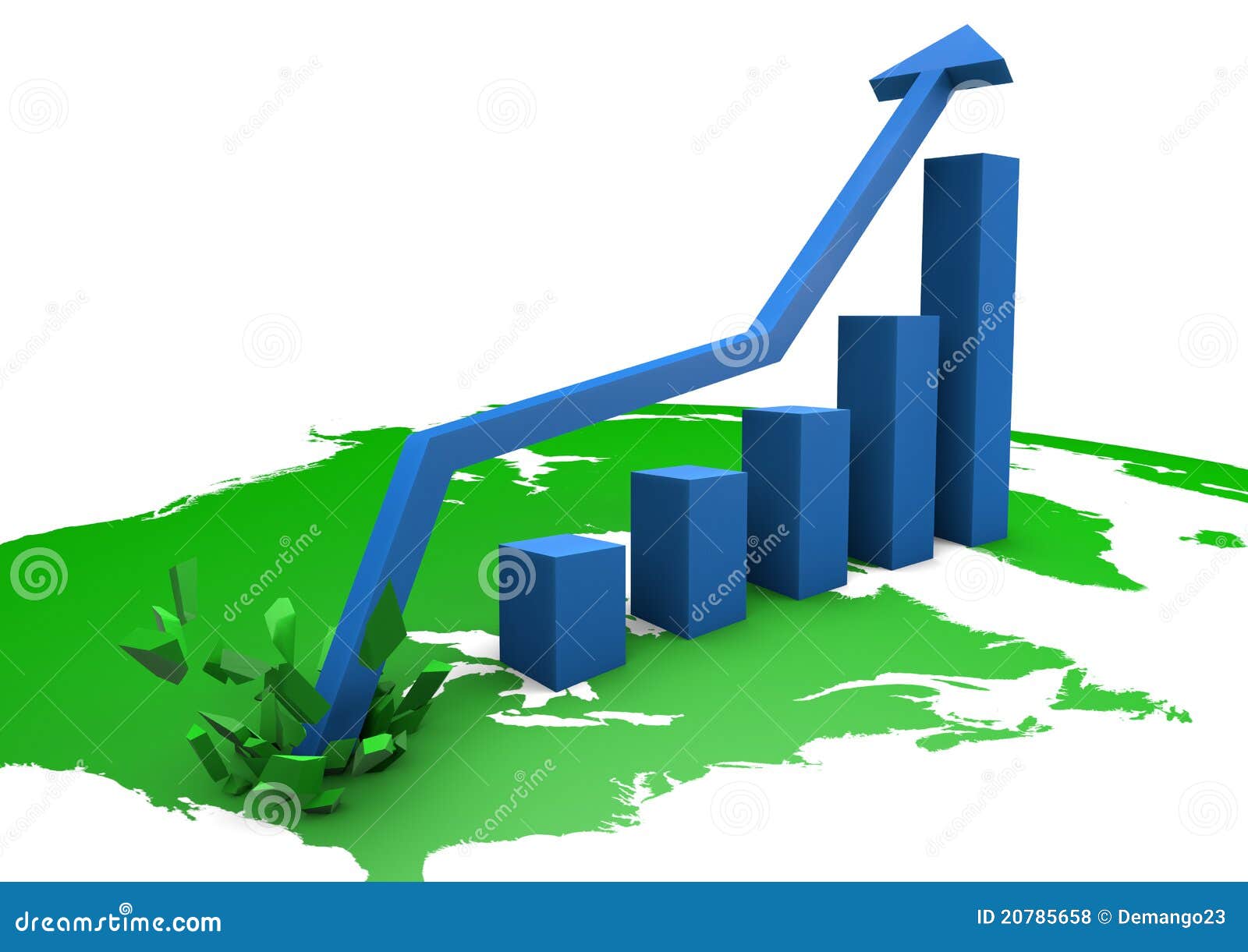 Booming Bar Graph on America Stock Illustration - Illustration of ...
