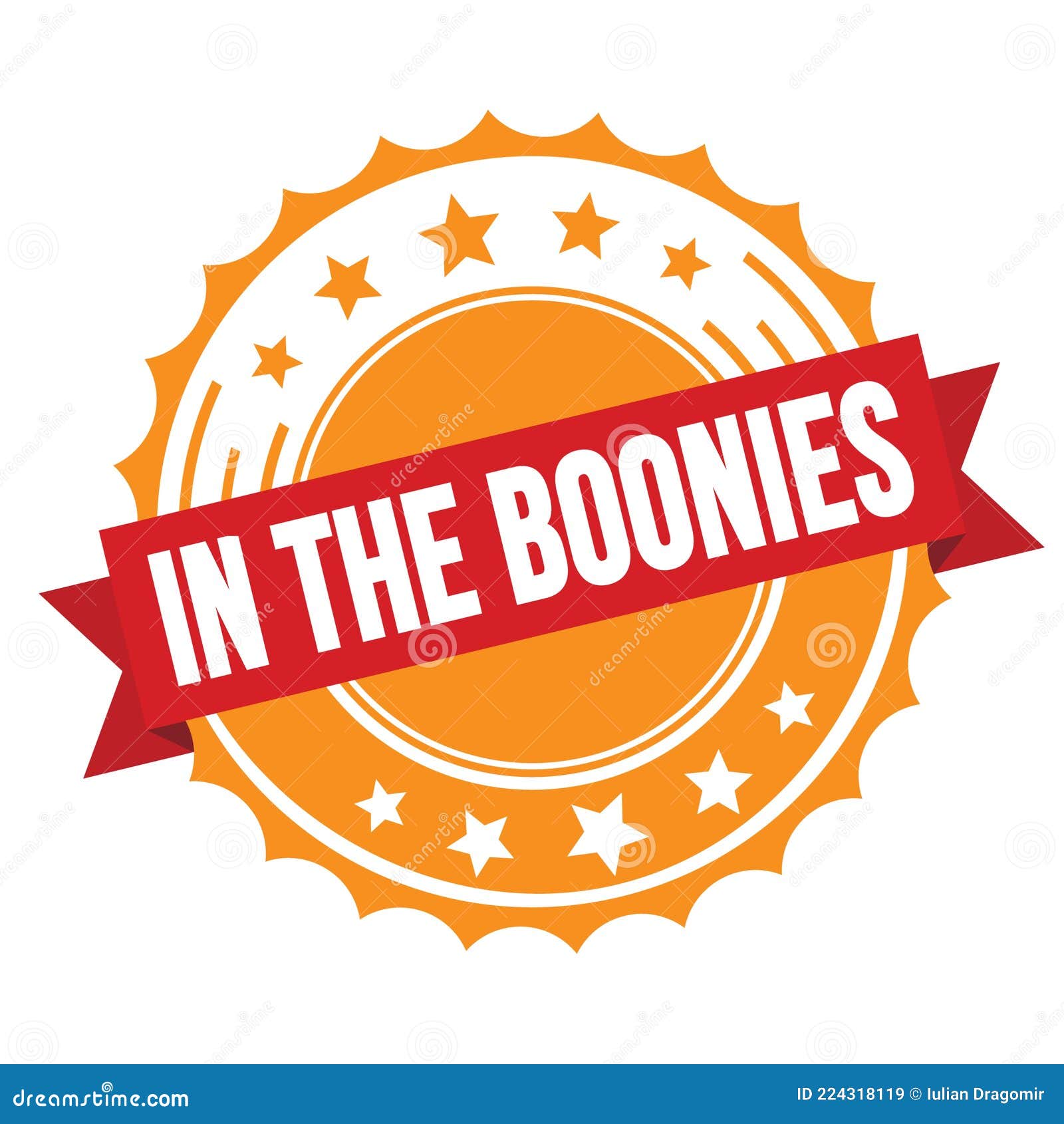 In the BOONIES Text on Red Orange Ribbon Stamp Stock Illustration ...
