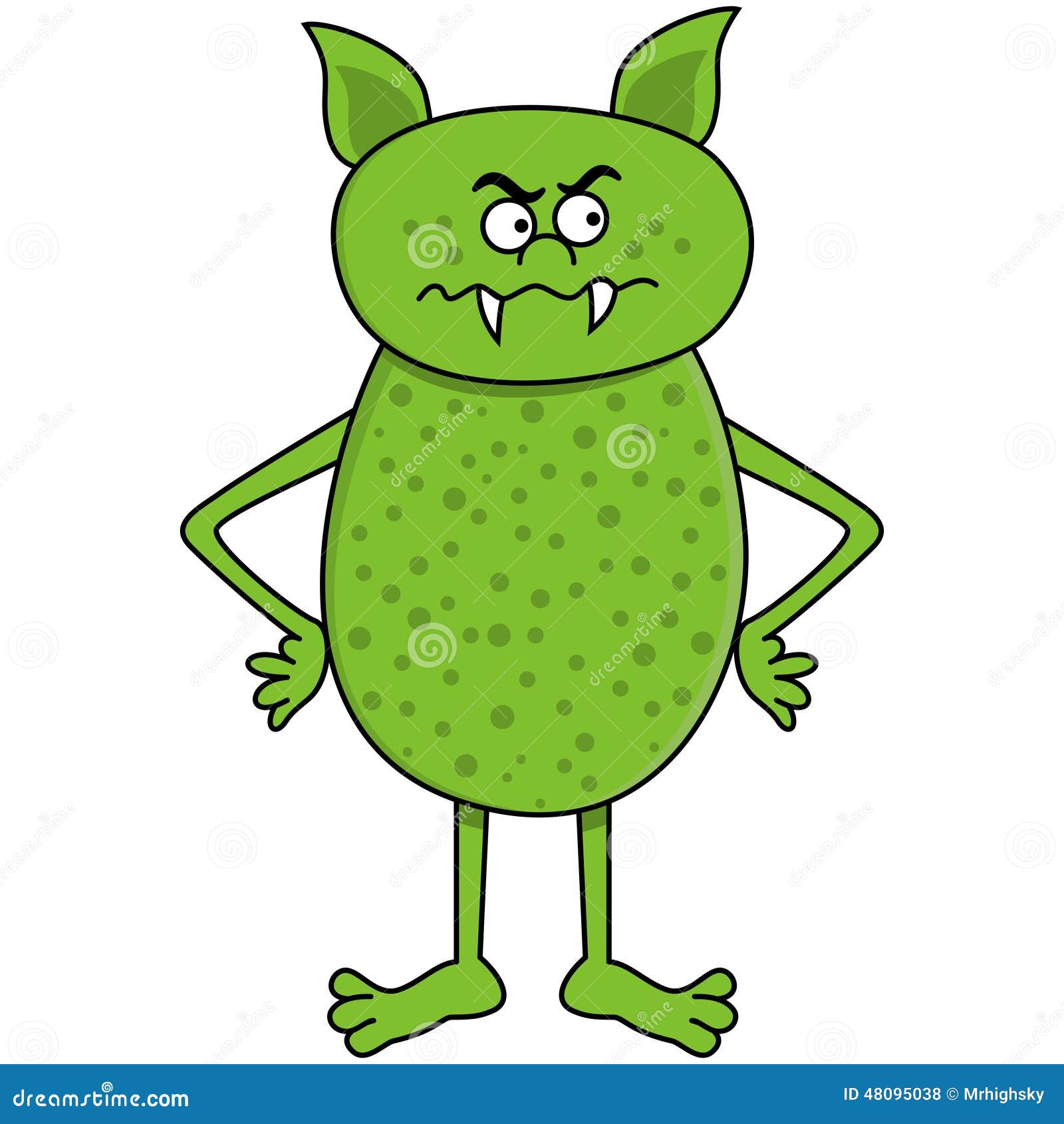 Boos groen monster vector illustratie. Illustration of geïsoleerd ...