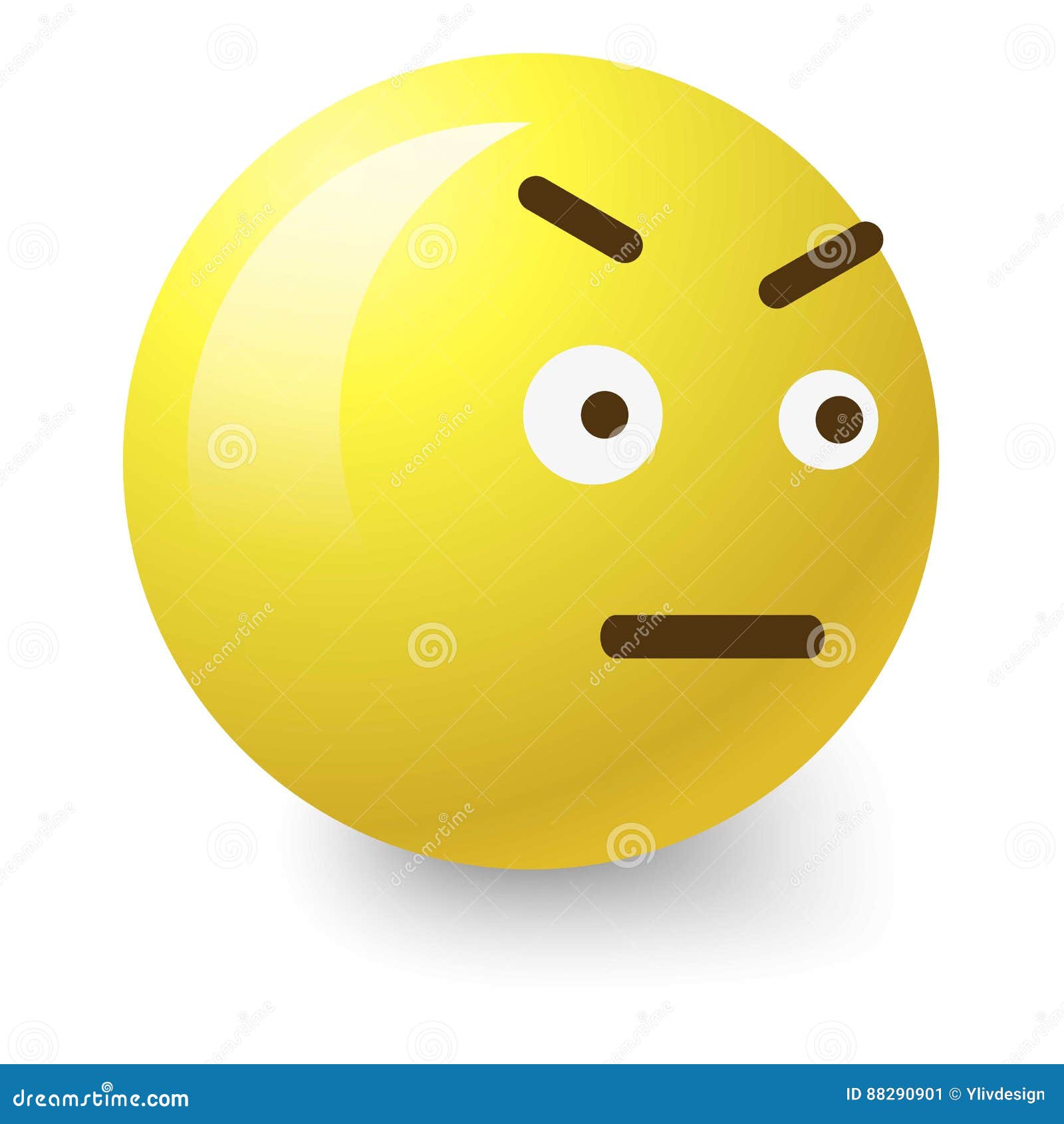 Boos Smileypictogram, Beeldverhaalstijl Vector Illustratie ...