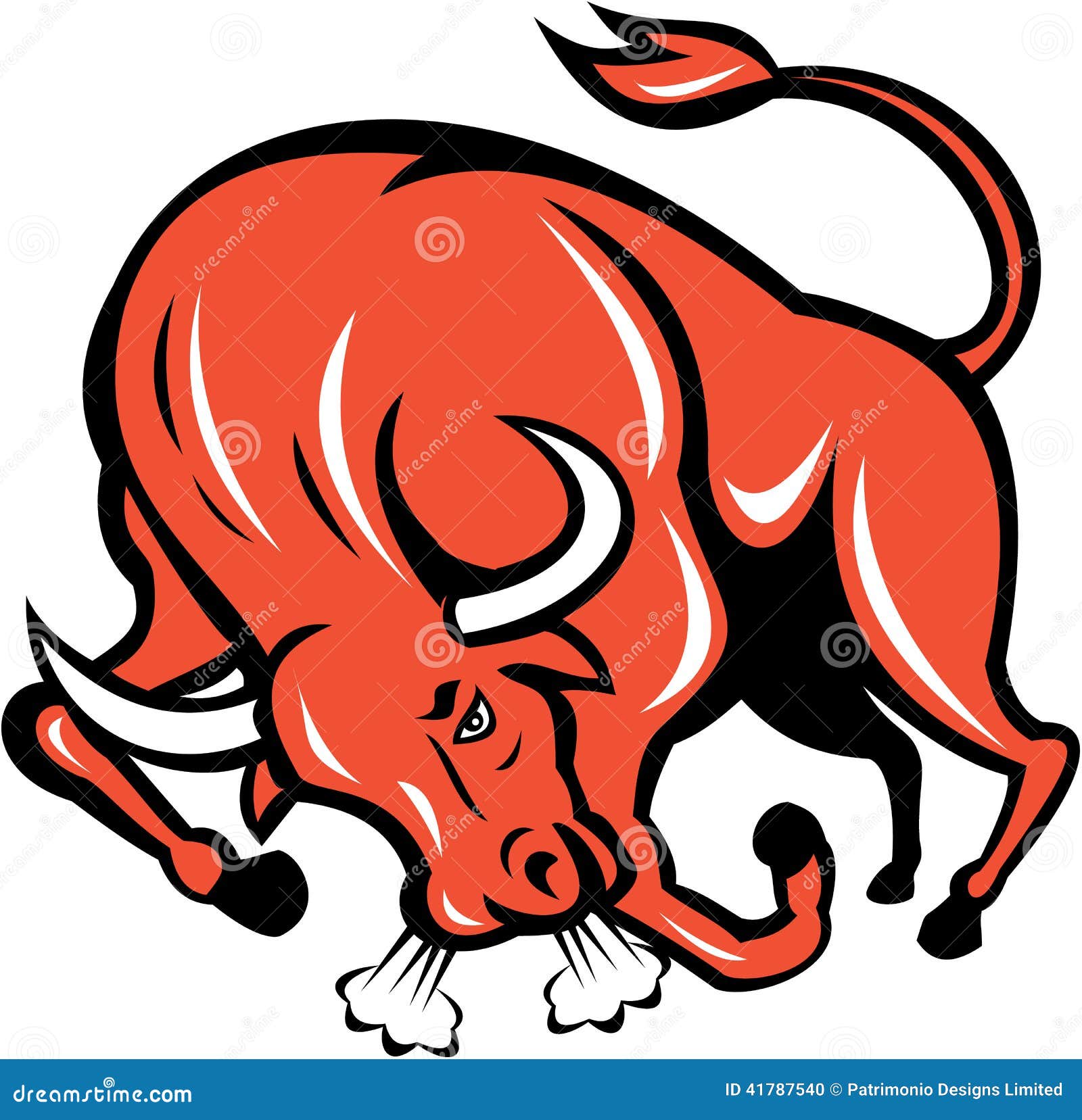 Boos Stier Het Laden Beeldverhaal Vector Illustratie - Illustration of ...