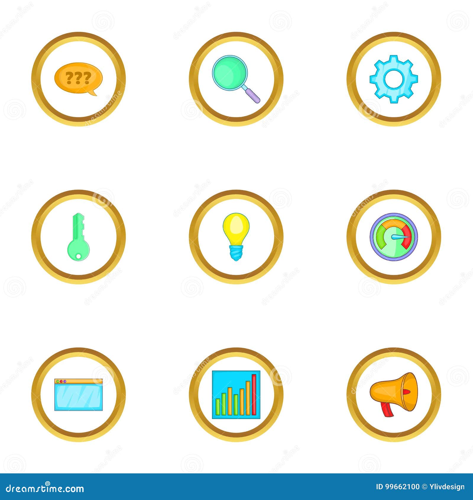 Boost App Icons Set, Cartoon Style Stock Vector - Illustration of ...