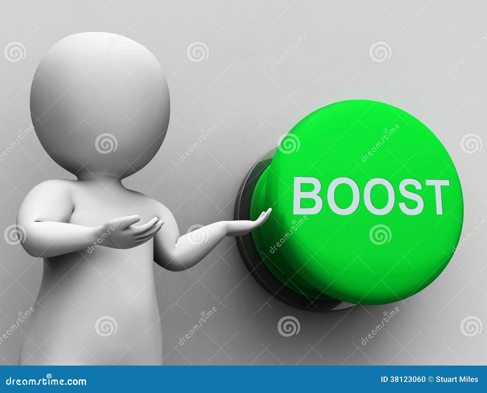 Boost Button Shows Imrovement Upgrade and Better Stock Illustration ...