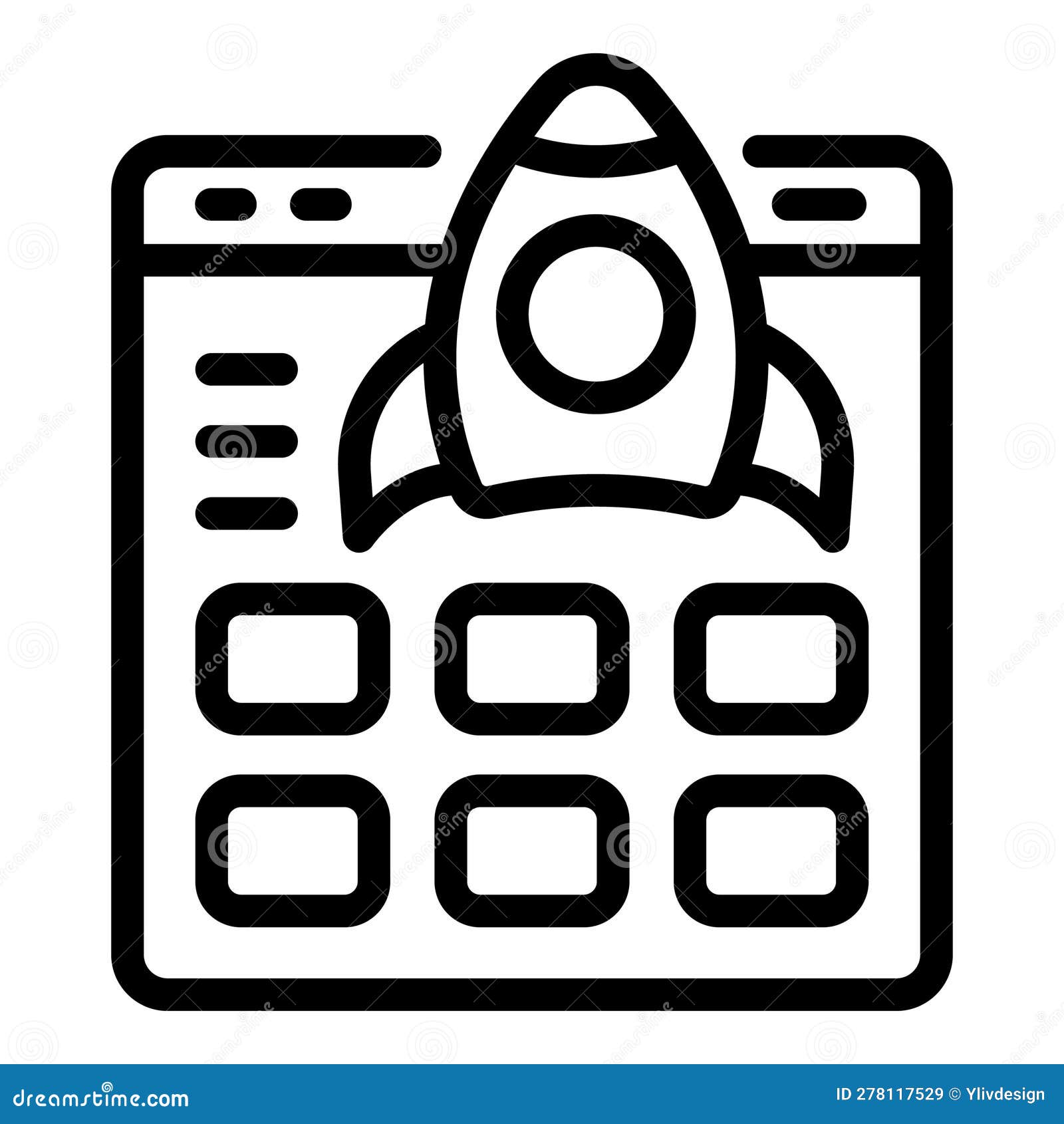 Boost Calendar Rocket Icon Outline Vector. Report Startup Stock ...
