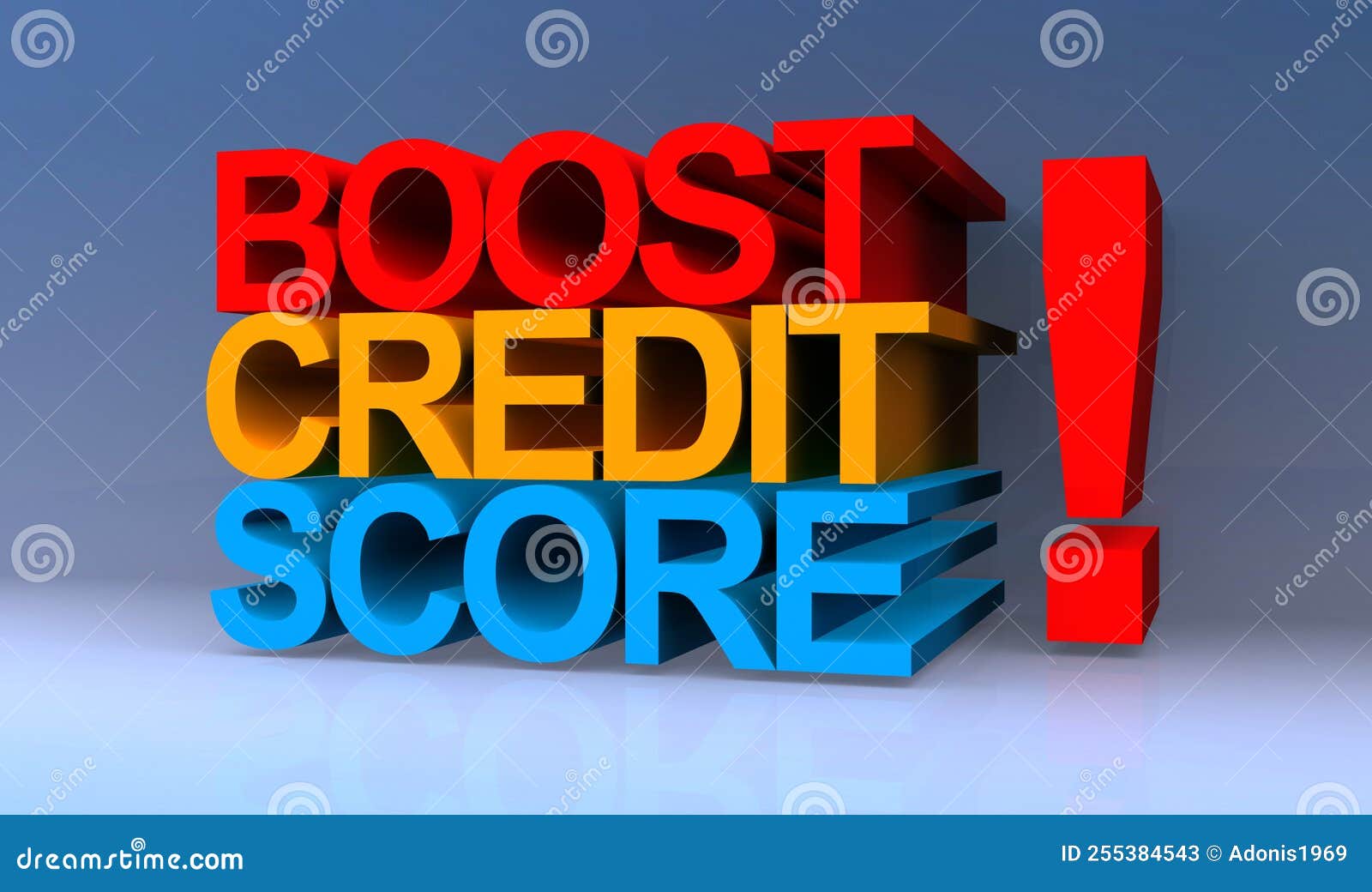 Boost credit score on blue stock illustration. Illustration of gift ...