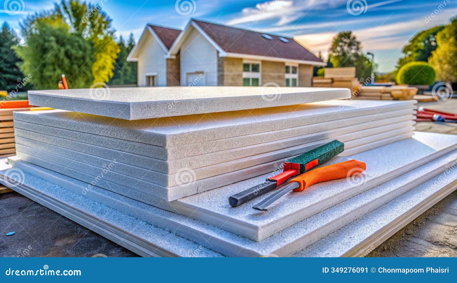 Sheets Of Expanded Polystyrene For House Thermal Insulation During ...