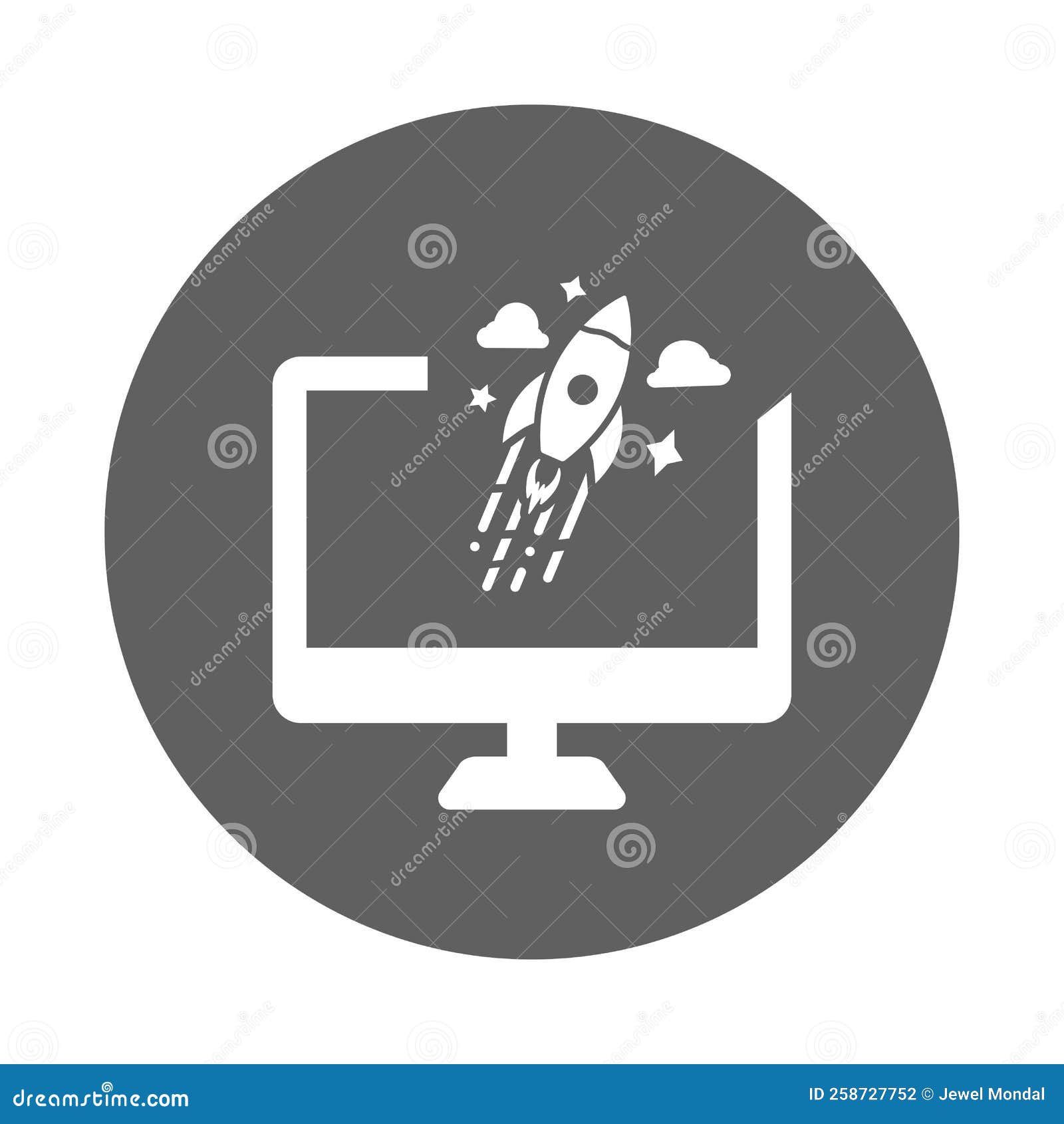 Boost, Launch, Product, Rocket Icon. Blue Color Design Cartoon Vector ...