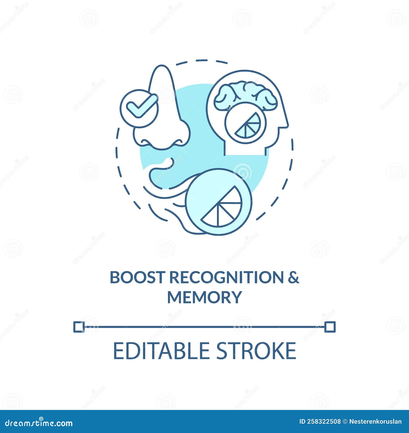 Boost Recognition And Memory Concept Icon Vector Illustration ...