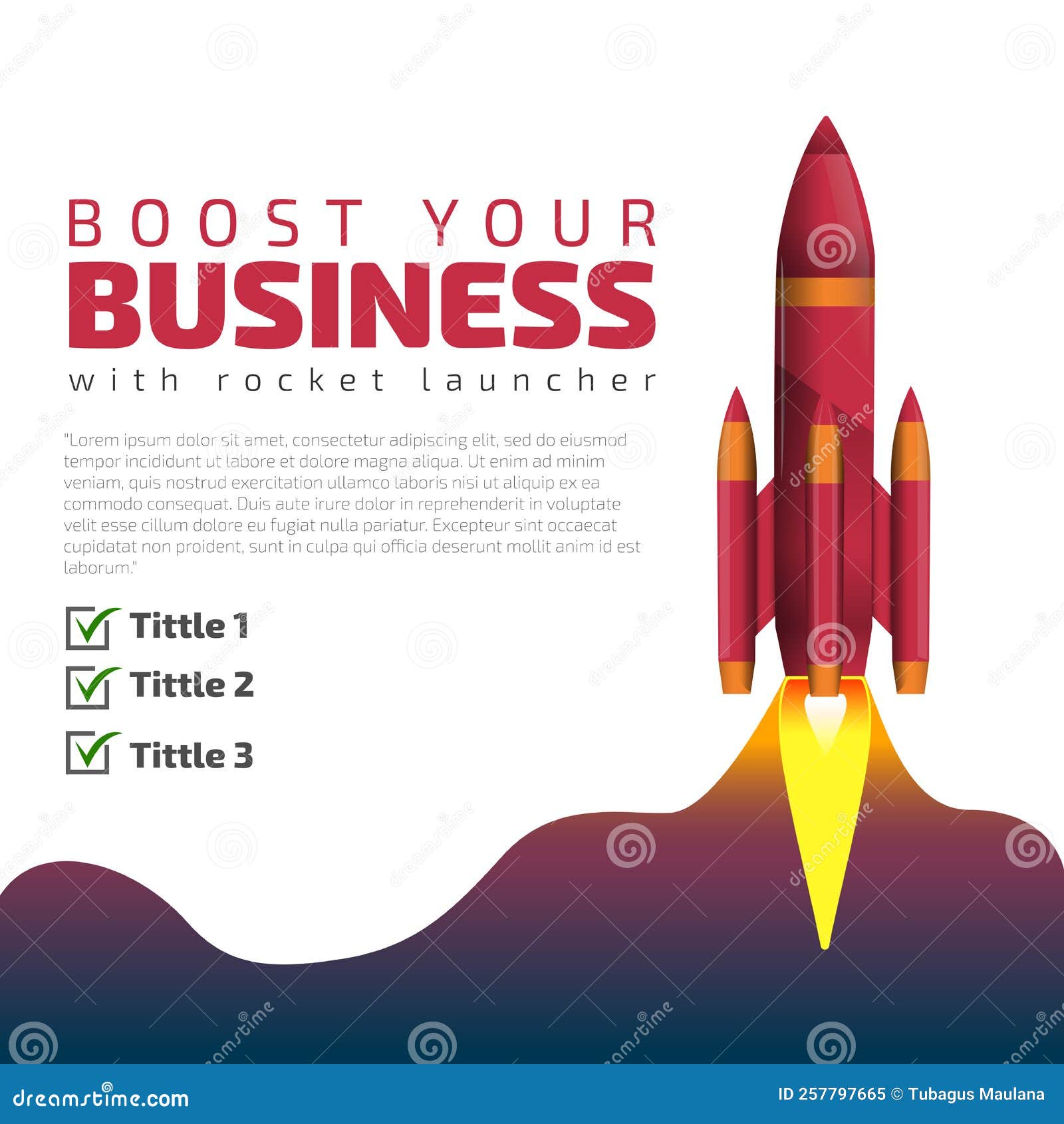 Boost Your Business Rocket Poster Social Media Stock Vector ...