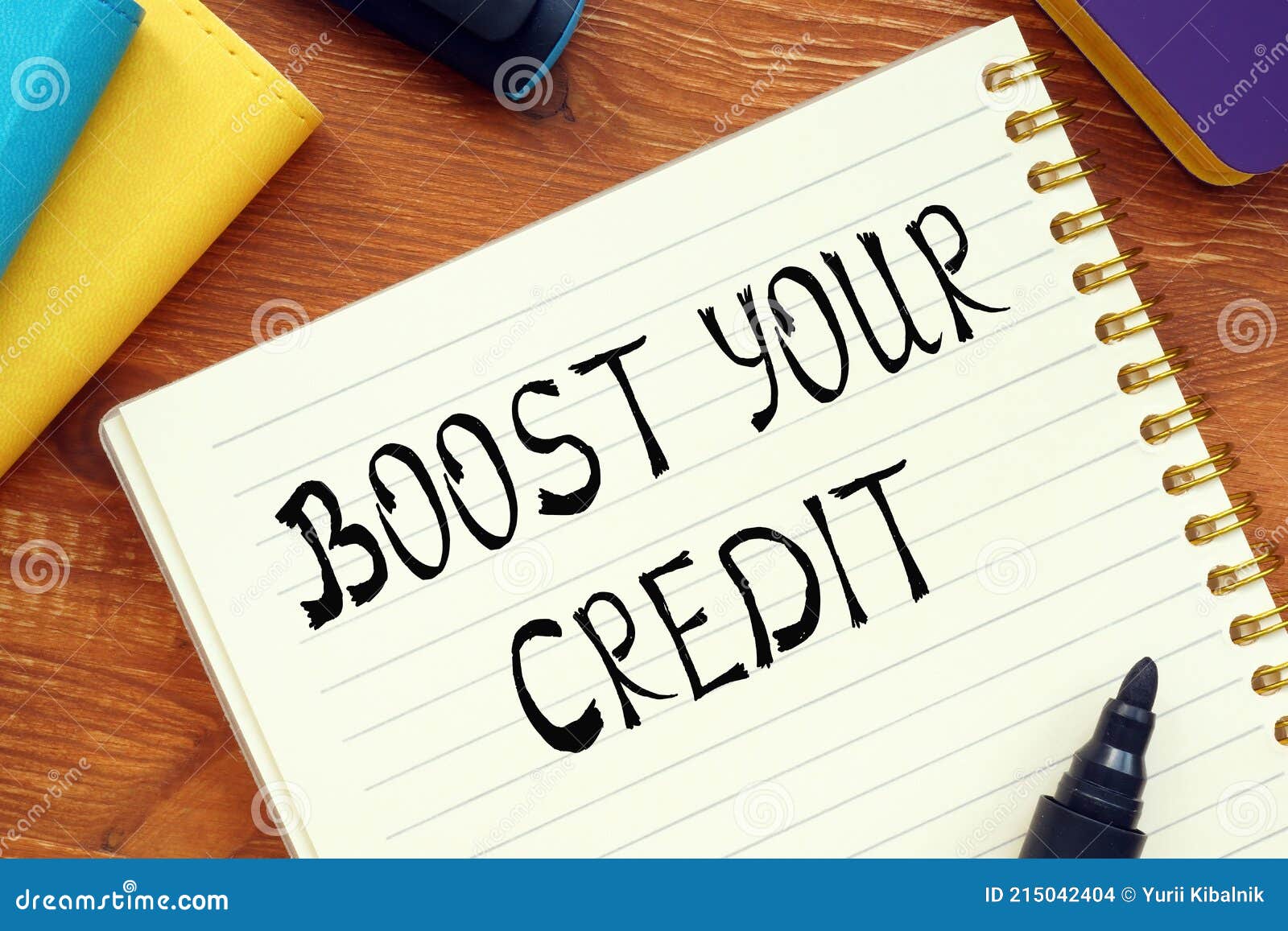 BOOST YOUR CREDIT Question Marks Inscription on the Sheet Stock Photo ...