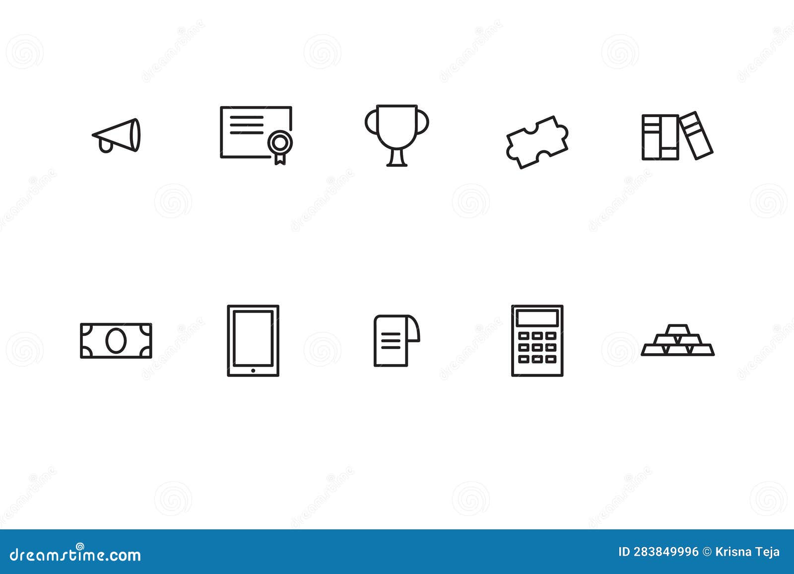 Sleek Monoline Vector Icon Set Stock Vector - Illustration of symbols ...