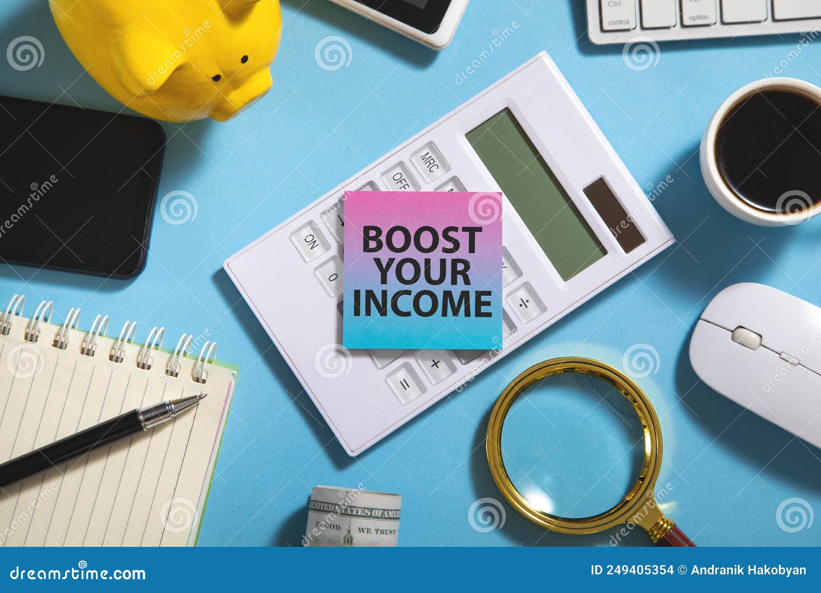 Boost Your Income Text on Sticky Note with a Business Objects Stock ...