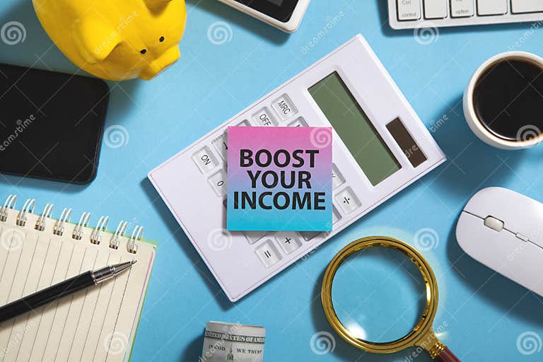 Boost Your Income Text on Sticky Note with a Business Objects Stock ...