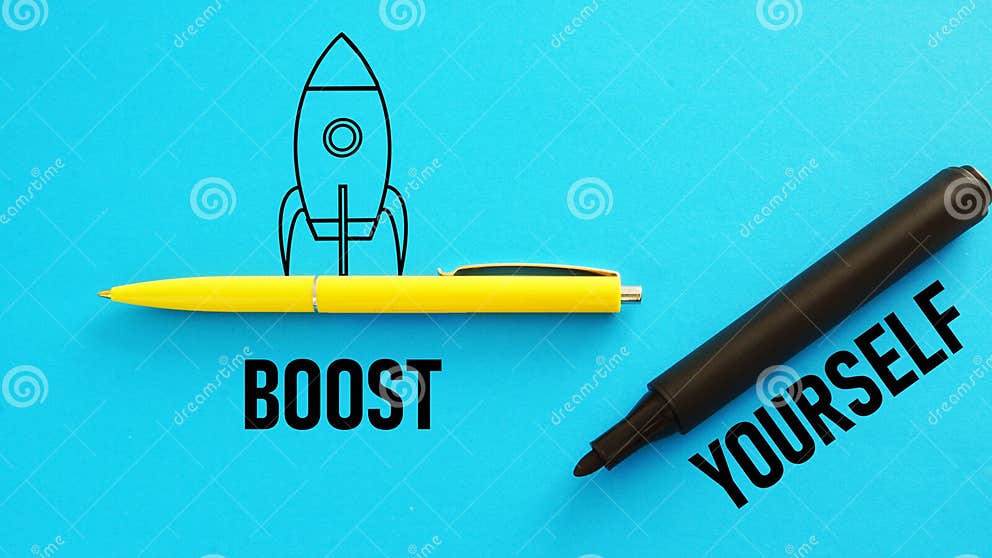 Boost Yourself is Shown Using the Text Stock Photo - Image of plan ...