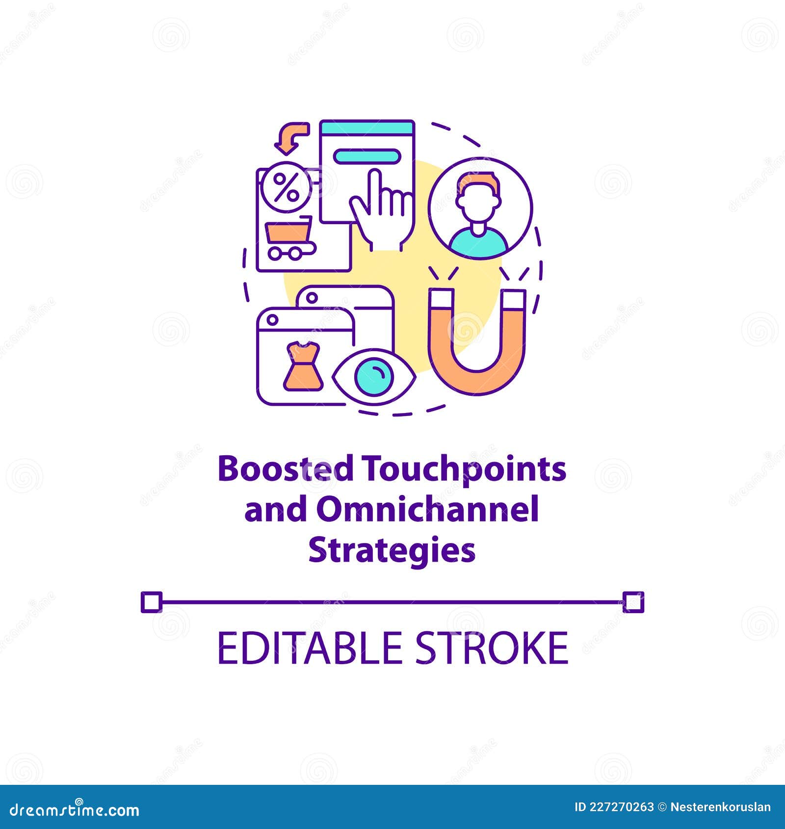 Boosted Touchpoints and Omnichannel Strategies Concept Icon Stock ... Boosted Touchpoints and Omnichannel Strategies Concept Icon Stock ...