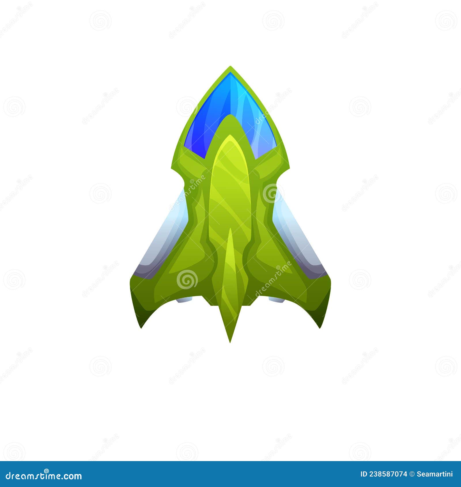 Booster Flaming Rocket on Start Isolated Spaceship Stock Vector ...