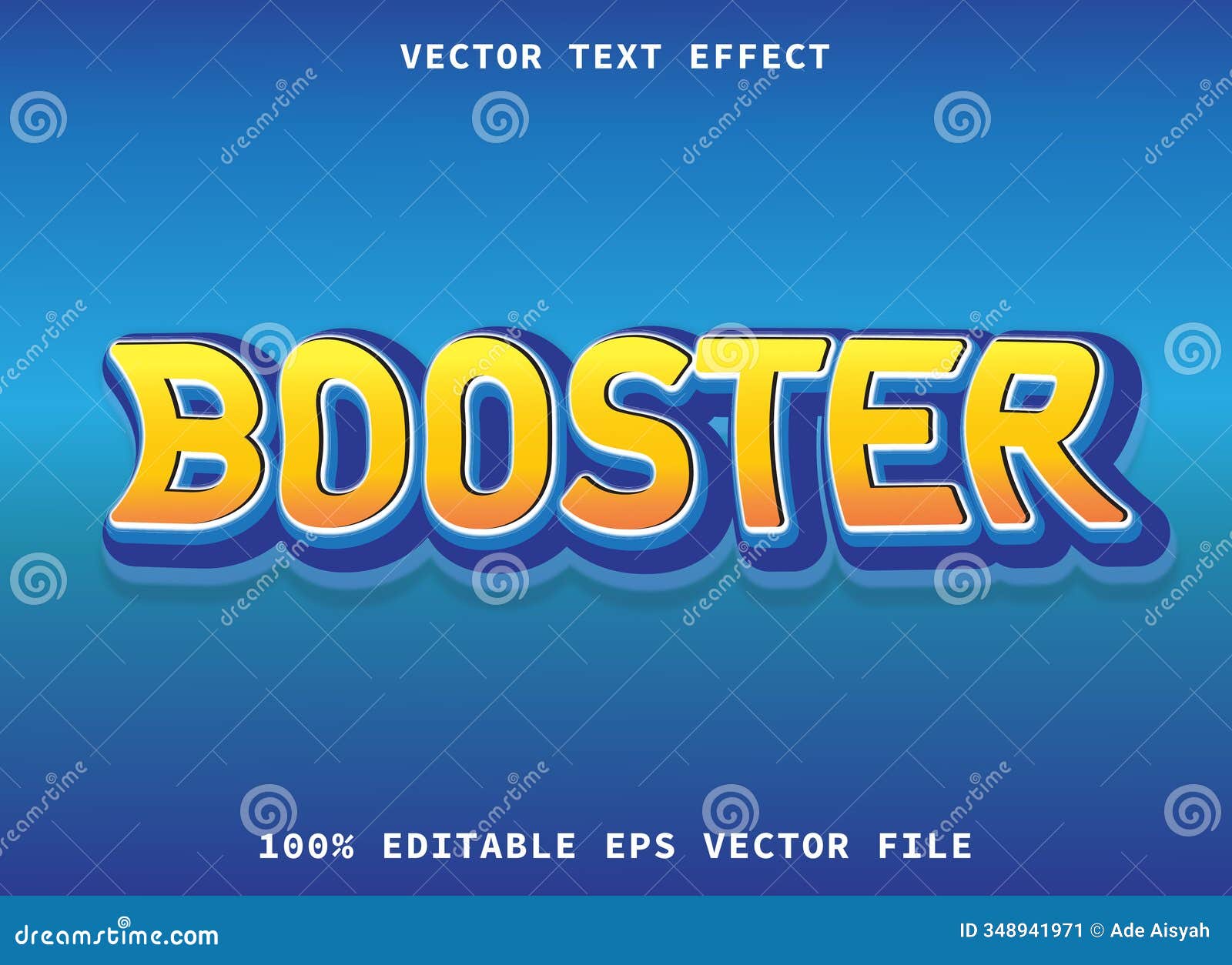 Booster Text Effect Editable Text Stock Vector - Illustration of effect, typo: 348941971
