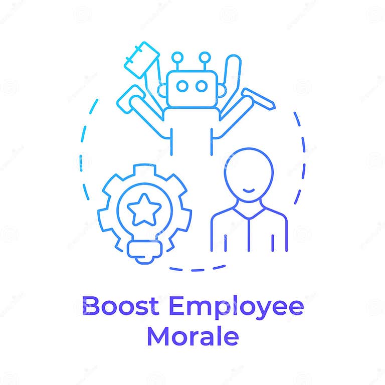 Boosting Employee Morale Blue Gradient Concept Icon Stock Vector ...