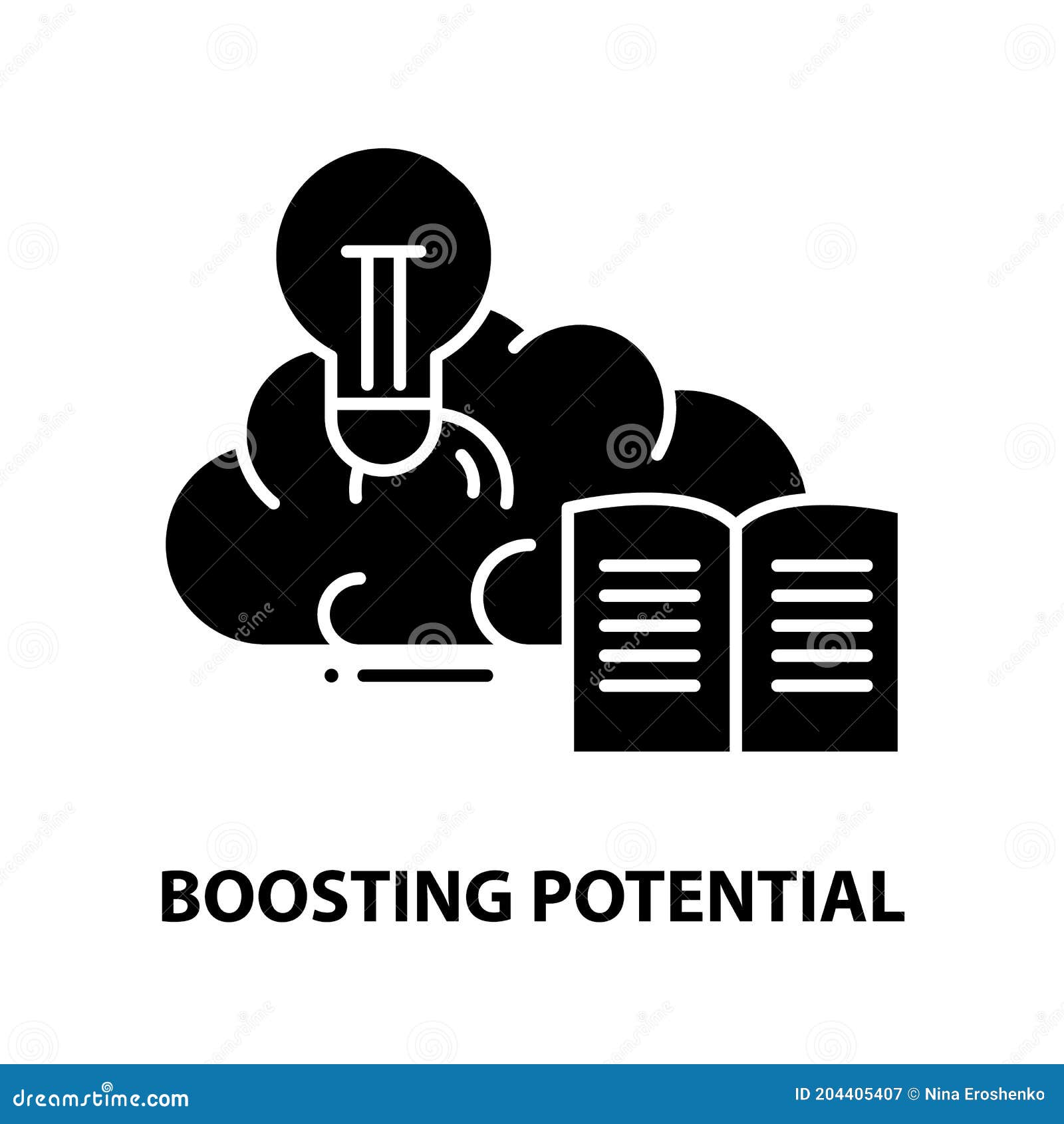 Boosting Potential Icon, Black Vector Sign With Editable Strokes ...