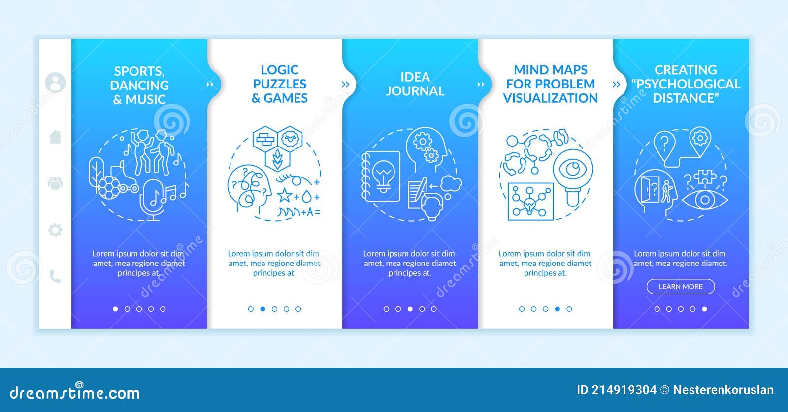 Boosting Problem Solving Skills Tips Onboarding Vector Template Stock Vector Illustration Of