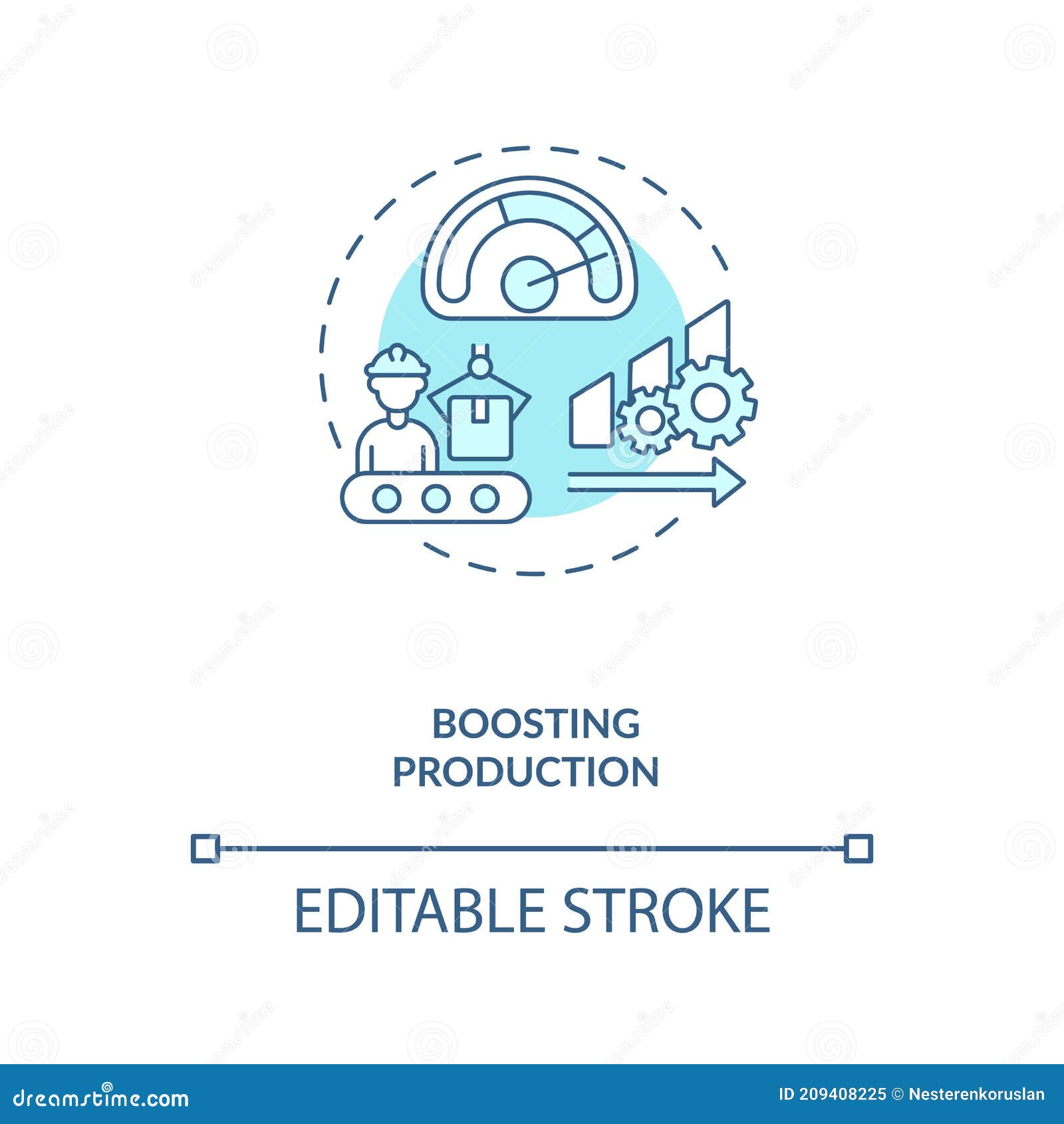 Boosting Production Concept Icon Stock Vector - Illustration of ...