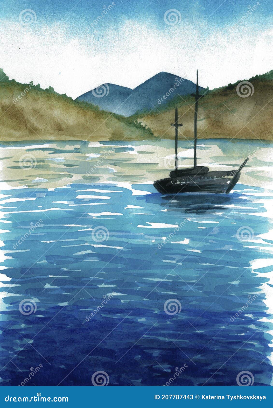 Boot auf dem See stockbild. Bild von horizont, anstrich - 207787443