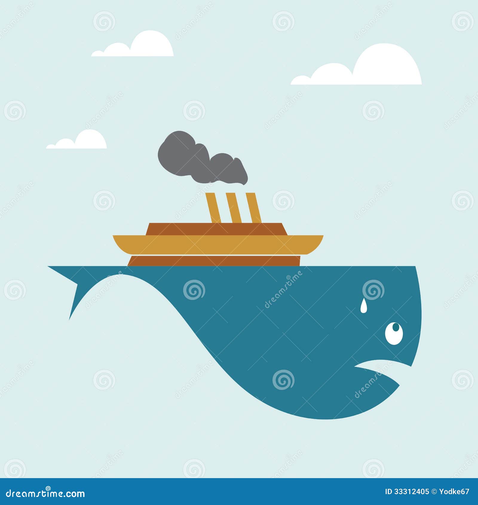 Boot auf Wal vektor abbildung. Illustration von muster - 33312405