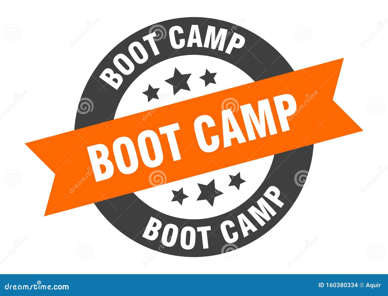Boot camp sign stock vector. Illustration of ribbon - 160380334