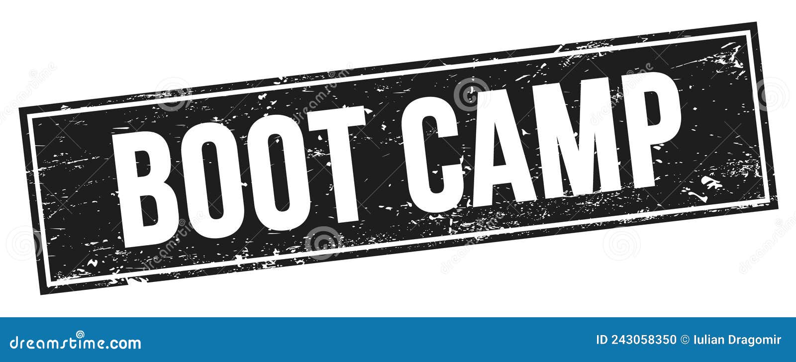 BOOT CAMP Text on Black Grungy Rectangle Stamp Stock Illustration ...