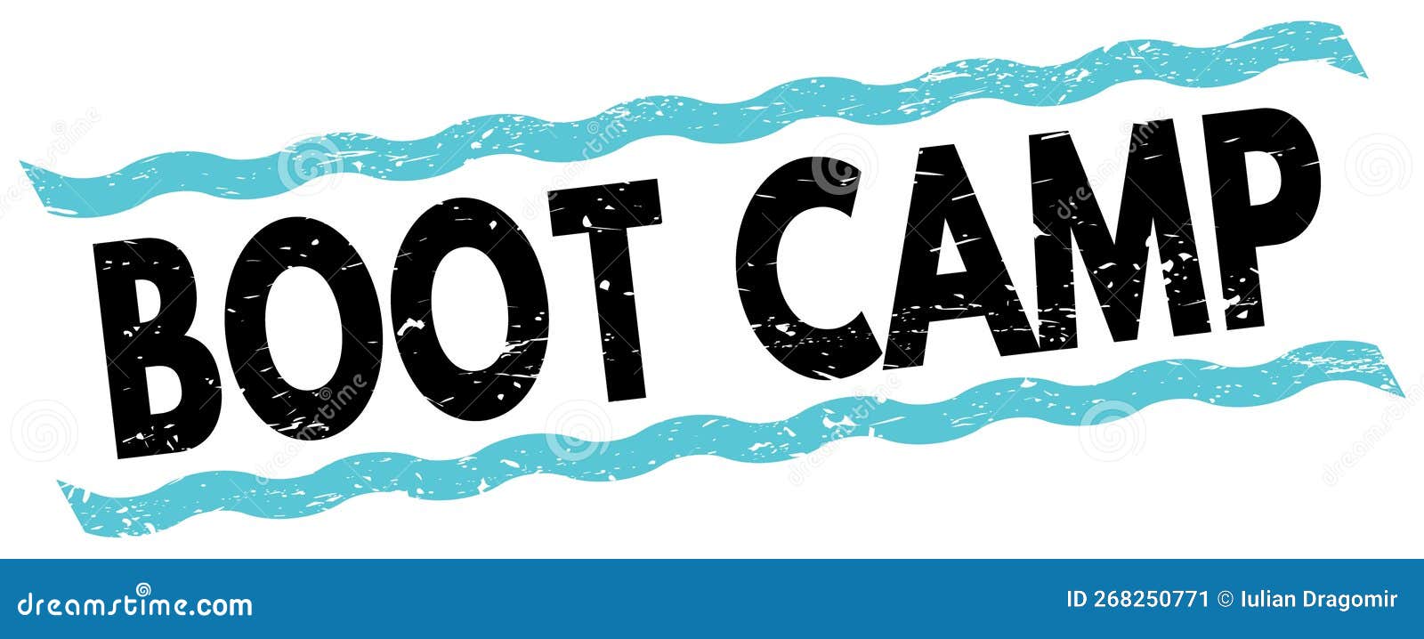 BOOT CAMP Text on Blue-black Lines Stamp Sign Stock Illustration ...