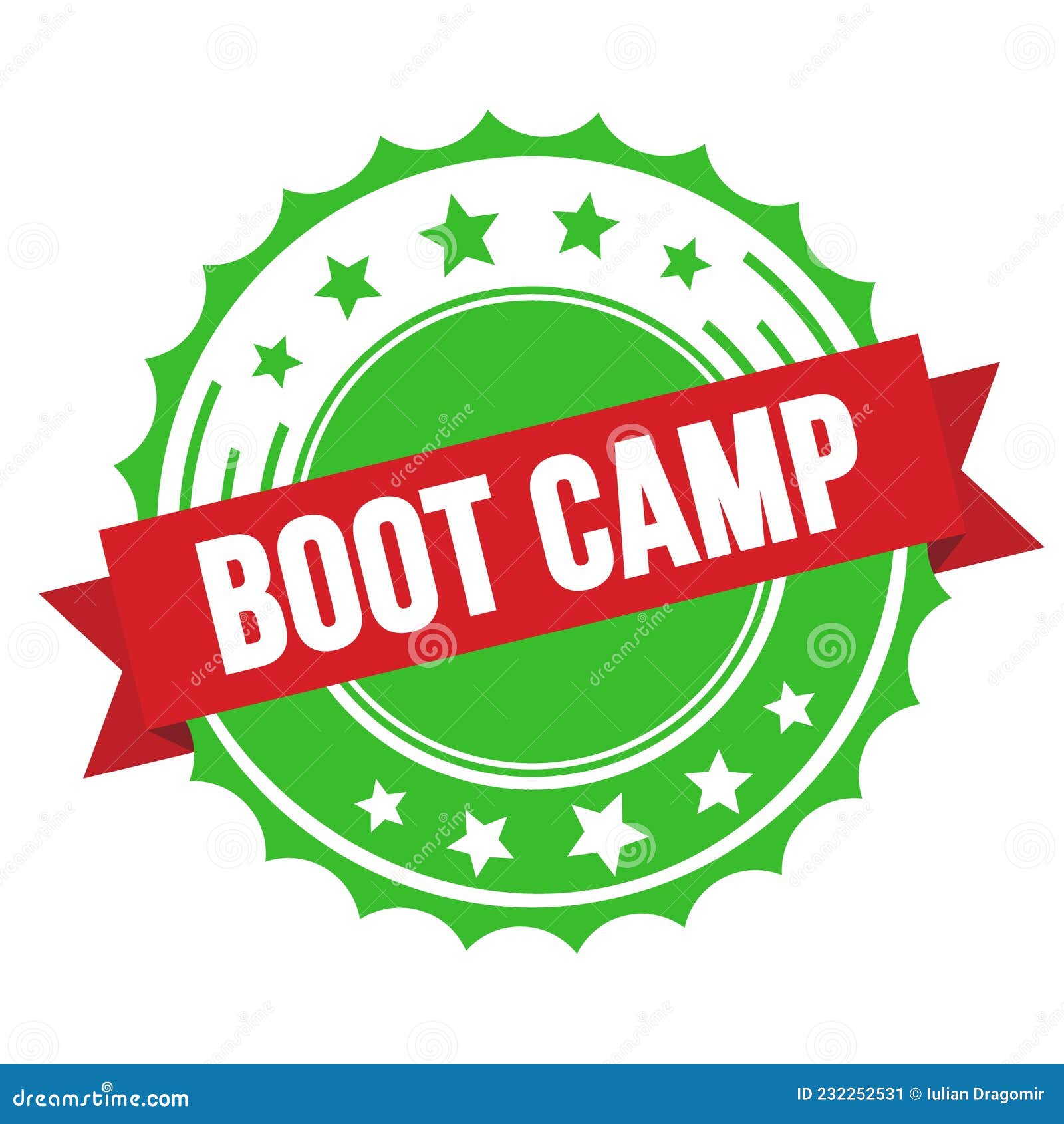 BOOT CAMP Text on Red Green Ribbon Stamp Stock Illustration ...