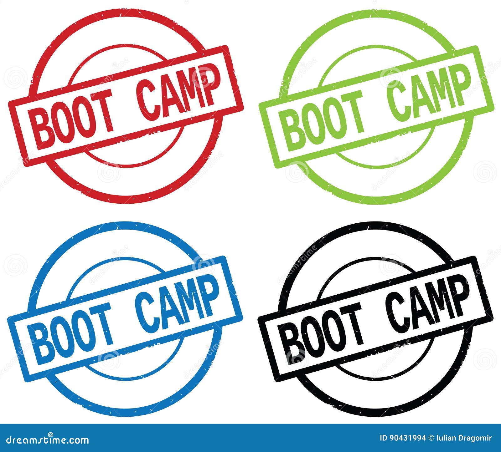 BOOT CAMP Text, on Round Simple Stamp Sign. Stock Illustration ...