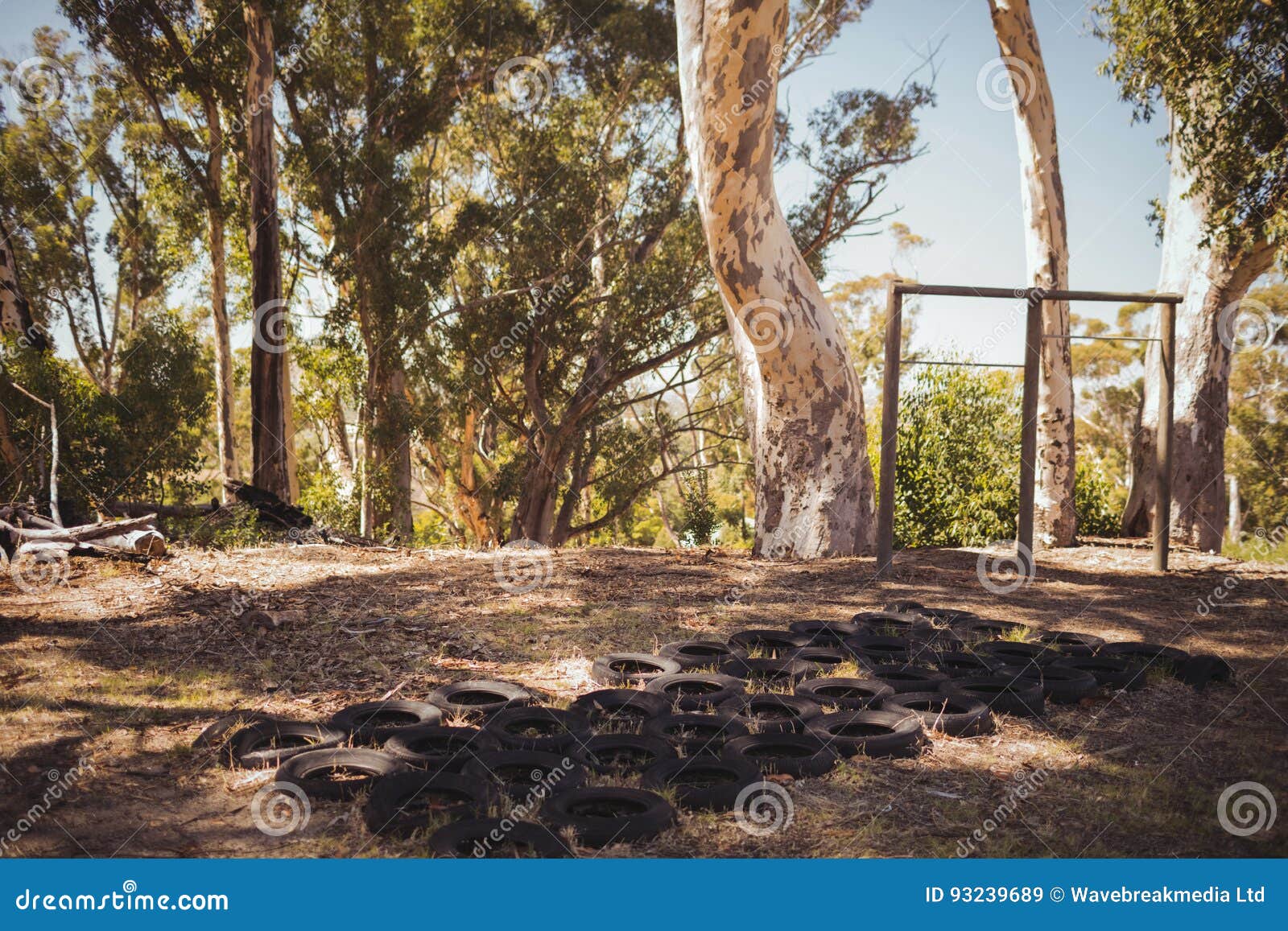 Boot Camp with Tyres Obstacle Course and Fitness Trial Stock Image ...