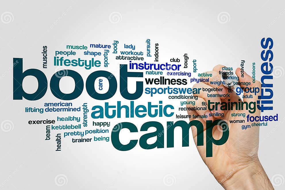 Boot Camp Word Cloud Concept on Grey Background Stock Image - Image of ...