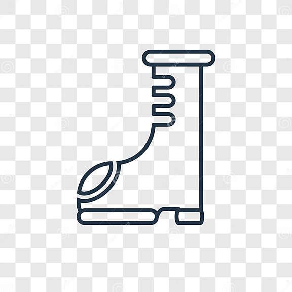 Boot Concept Vector Linear Icon Isolated on Transparent Background ...