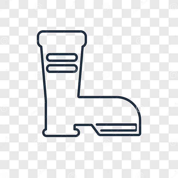 Boot Concept Vector Linear Icon Isolated on Transparent Background ...