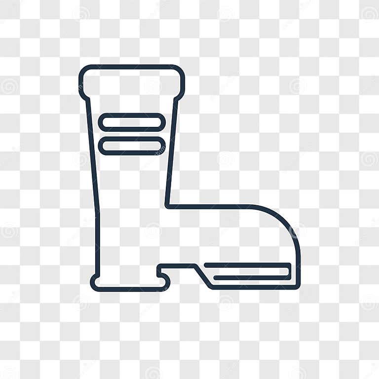 Boot Concept Vector Linear Icon Isolated on Transparent Background ...