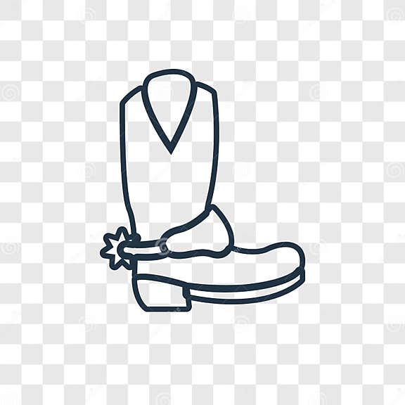 Boot Concept Vector Linear Icon Isolated on Transparent Background ...